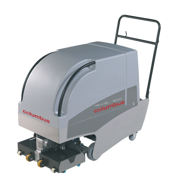 Escalator cleaning machines for use as escalator step cleaner